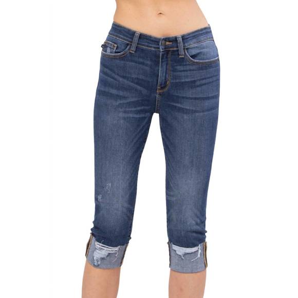 Judy Blue | Jeans | New Judy Blue Destroyed Cuffed Midrise Skinny Capri ...